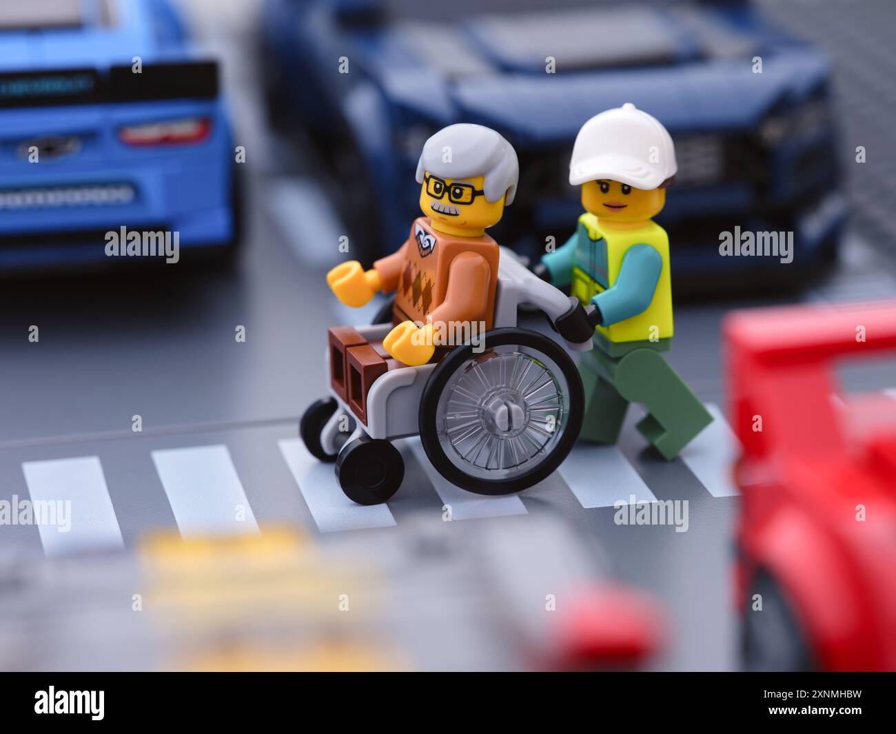 Tambov, Russian Federation - July 17, 2024 A Lego woman minifigure ...