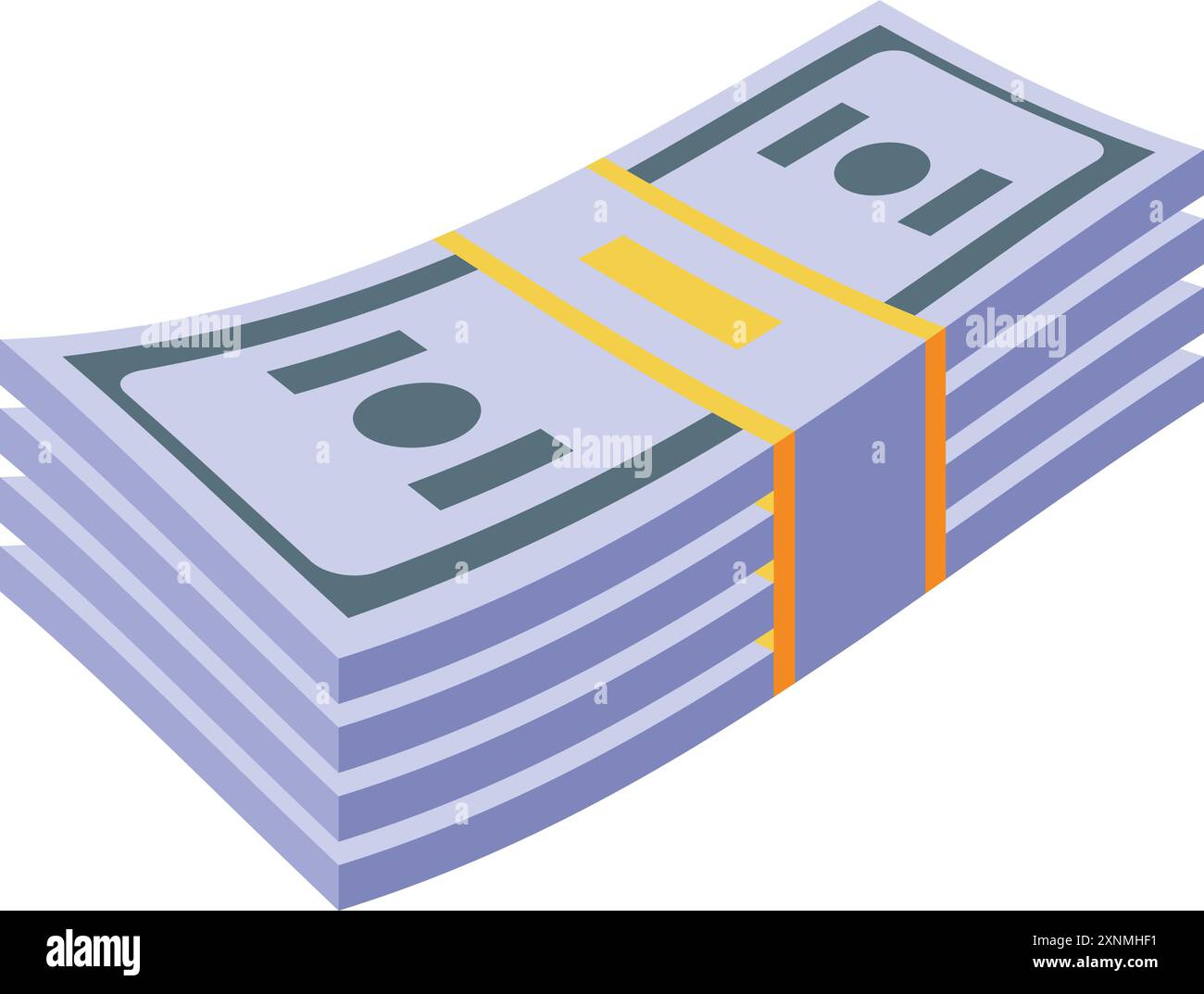 Thick stack of banknotes is laying on a surface, representing a ...