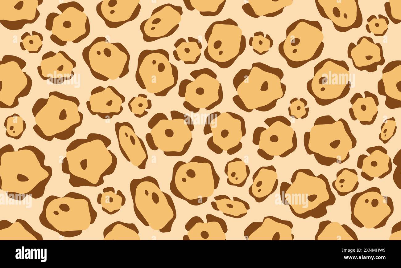 Repeating seamless pattern with jaguar skin pattern in vector for ...