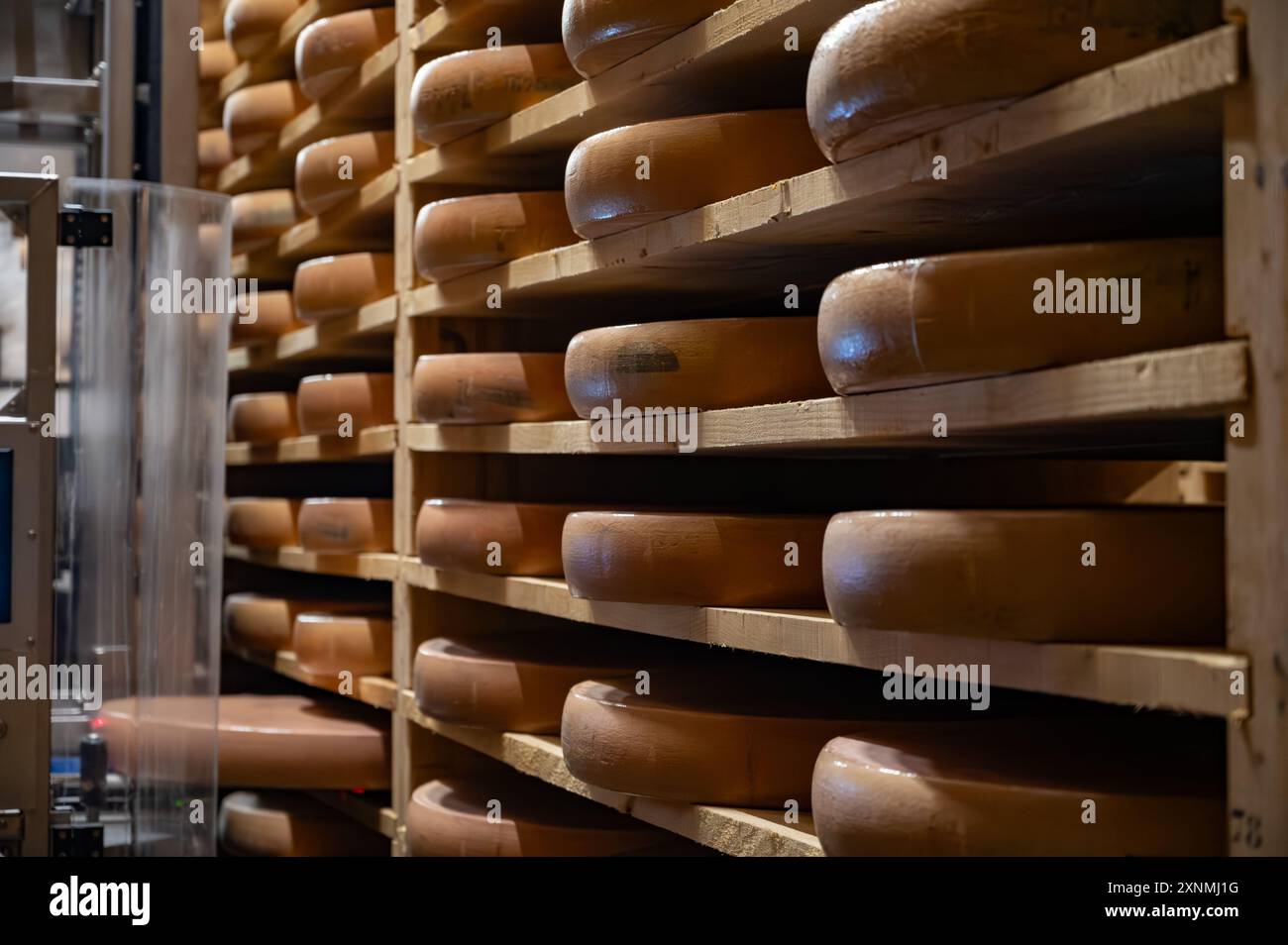 Aging rooms with many shelves in cheese caves, central location for ...