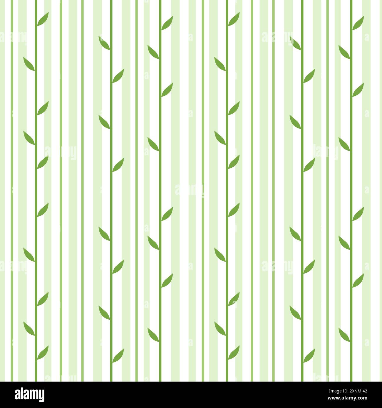 Seamless vertical pattern: vines, bamboo. Green stems with leaves ...
