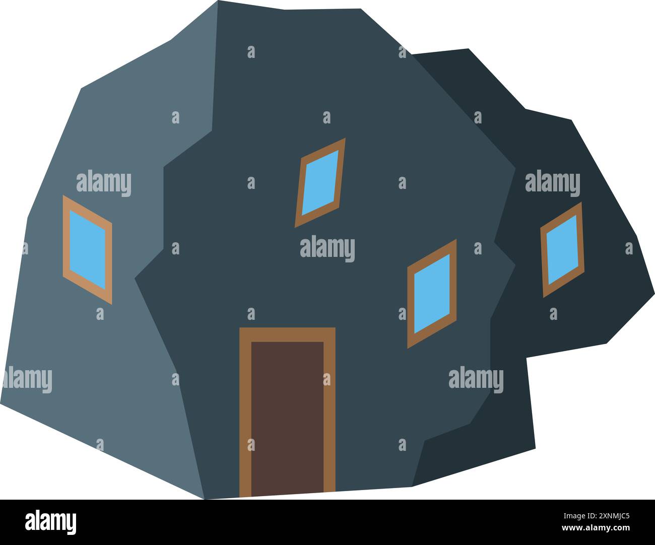 Illustration of a stone age dwelling with windows, providing insight ...