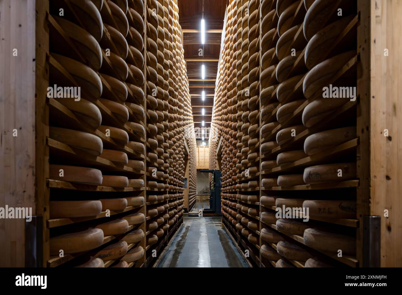 Aging rooms with many shelves in cheese caves, central location for ...