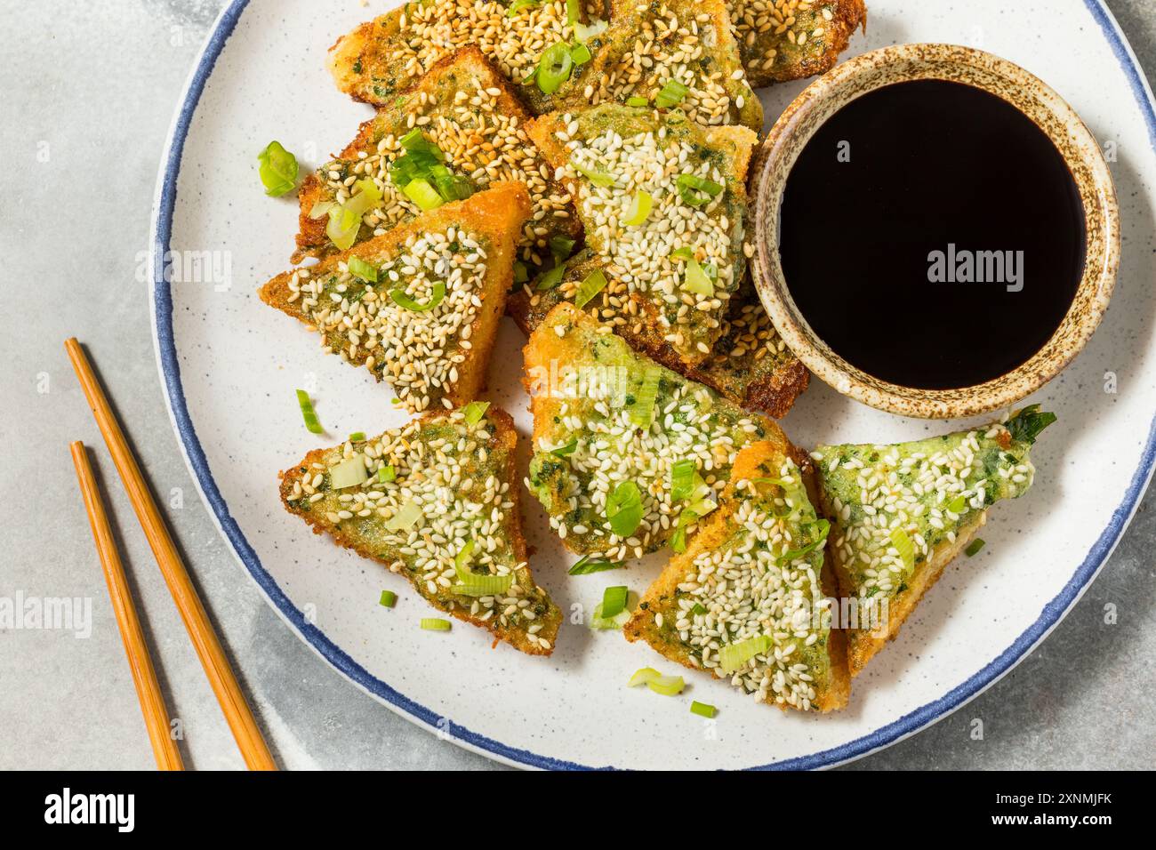 Homemade Chinese Shrimp Toast with Sesame and Soy Sauce Stock Photo - Alamy