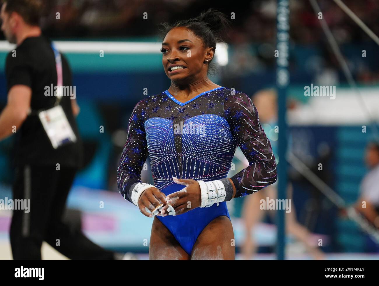 USA's Simone Biles during the Women's All-Around Final at the Bercy ...
