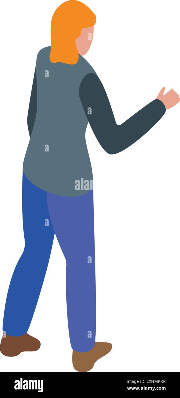 Woman pointing isolated full body back Stock Vector Images - Alamy