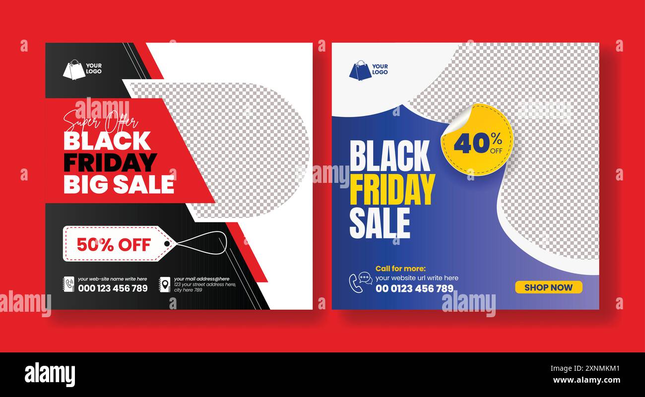 Sale offer social media post banner for Black Friday discount template ...