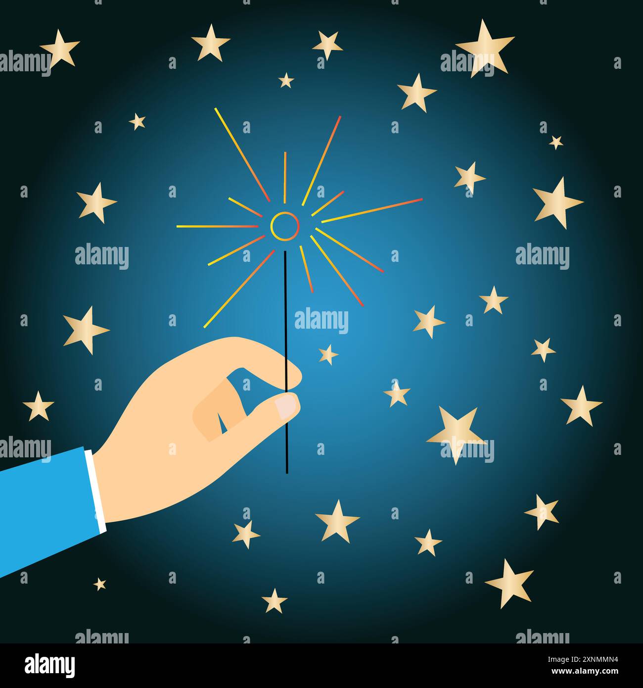 Hand holding sparkler on Stock Vector Images - Alamy