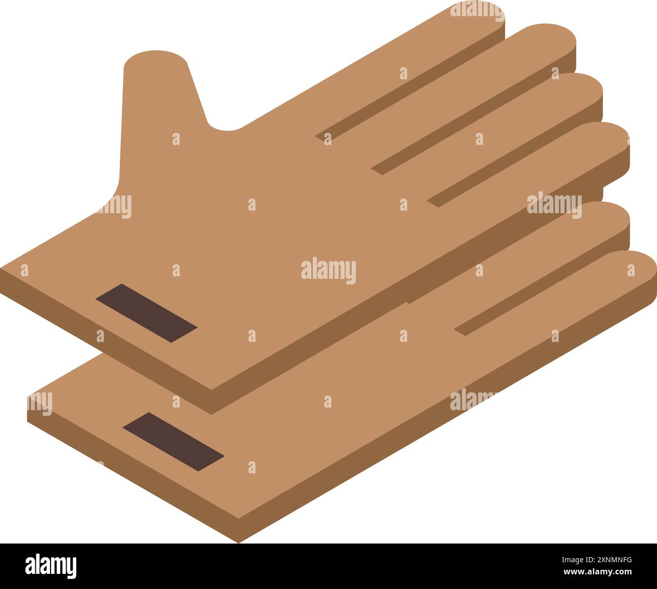 Pair of working gloves is laying on a flat surface, providing hand ...