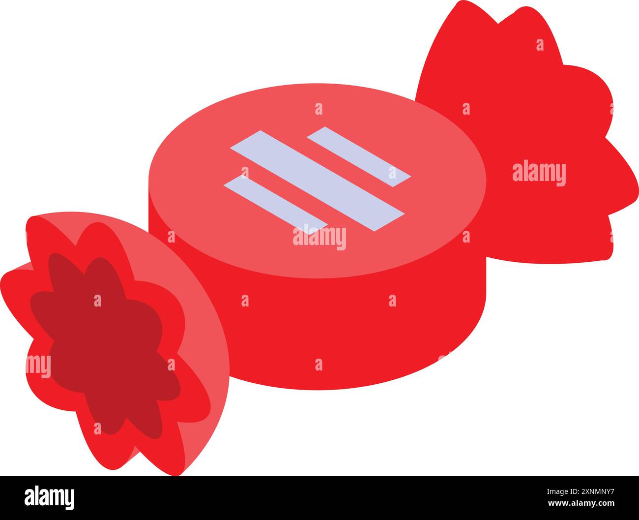 Red round candy in a wrapper lying on a white background Stock Vector ...