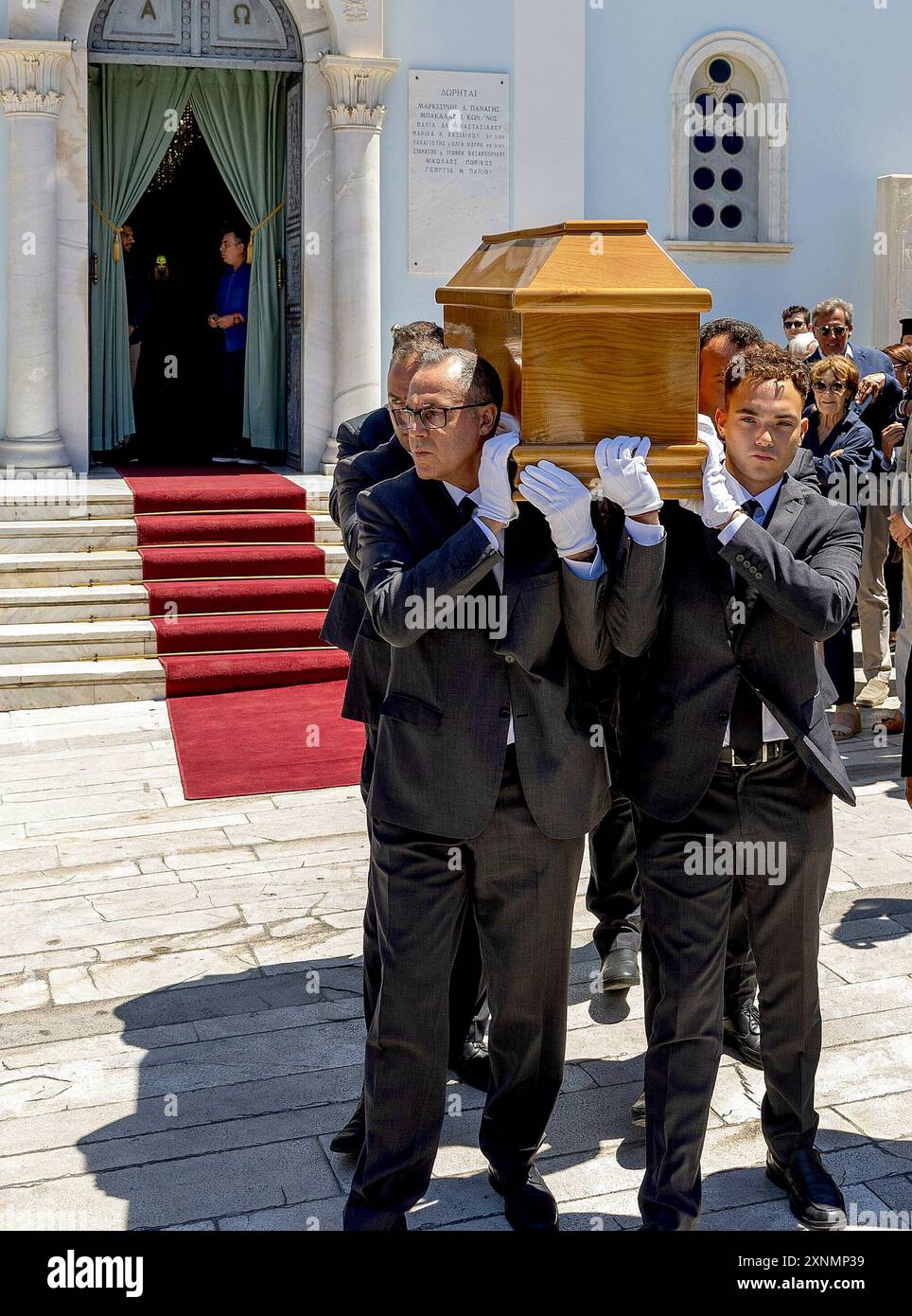 ATHENS, Greece 01 08-2024 The coffin leaves the Church of Saint ...