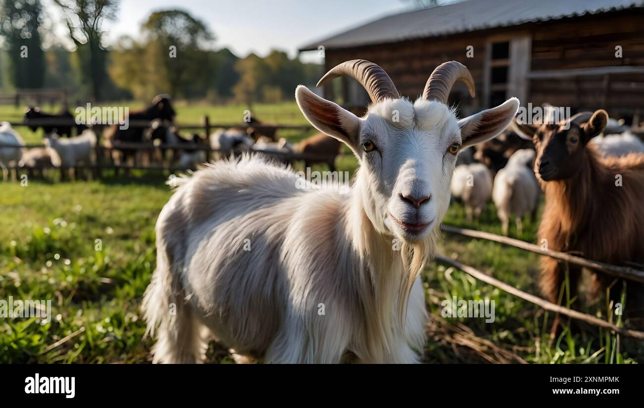 Goats standing fence on hi-res stock photography and images - Alamy