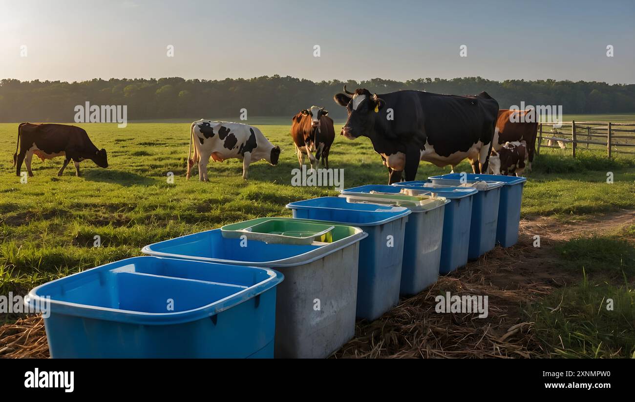 View of a cow farm, cows on a farm Stock Photo - Alamy