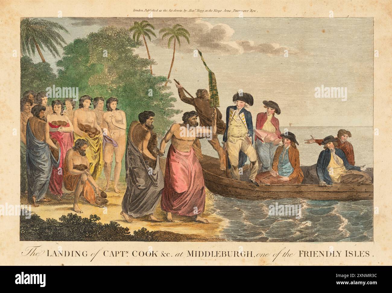 The Landing of Captain Cook at Middleburgh. Circa 1770s from engravings ...