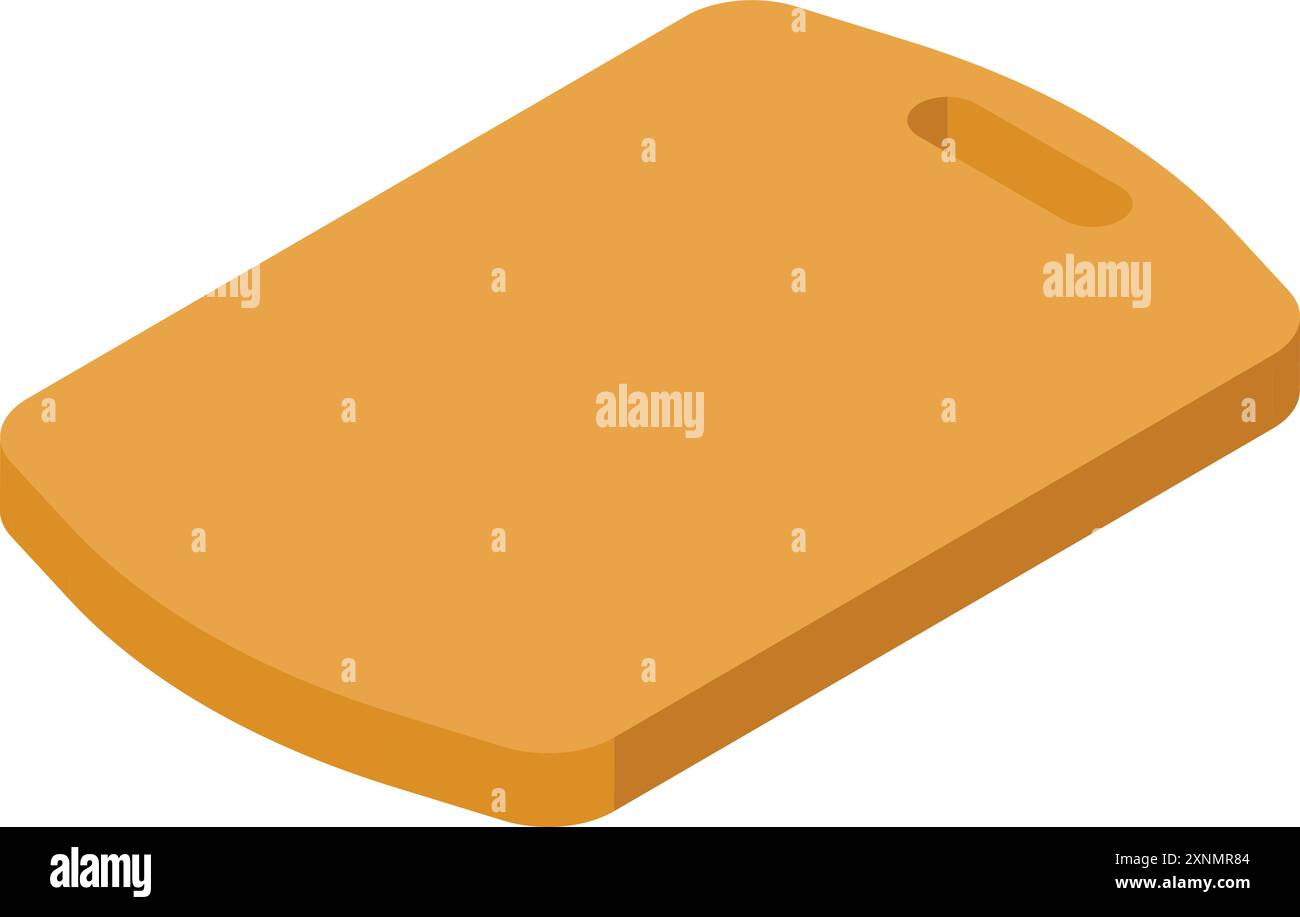 Empty wooden cutting board with rounded corners and hole in handle ...