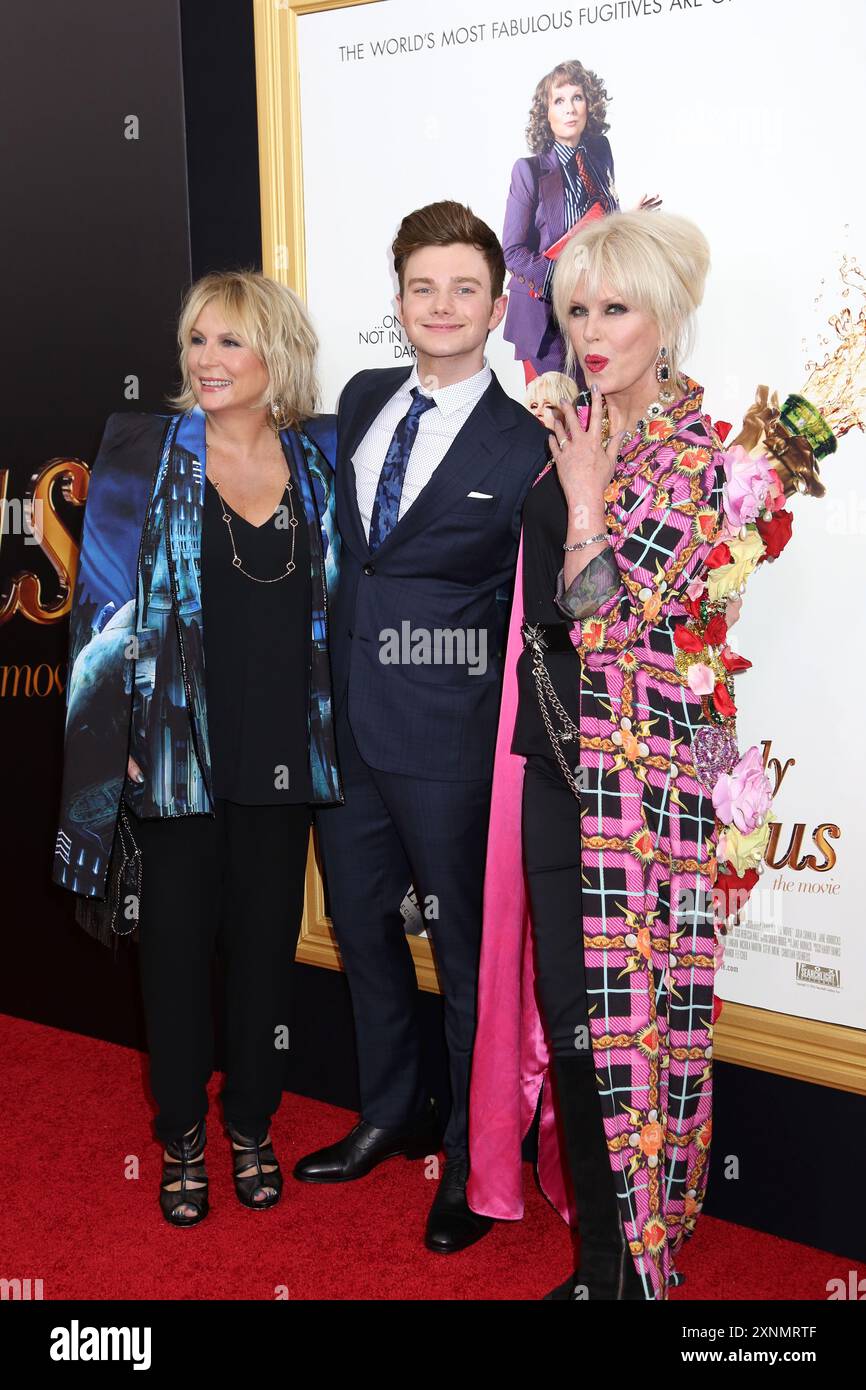 Jennifer Saunders, Chris Colfer and Joanna Lumley attend the premiere ...