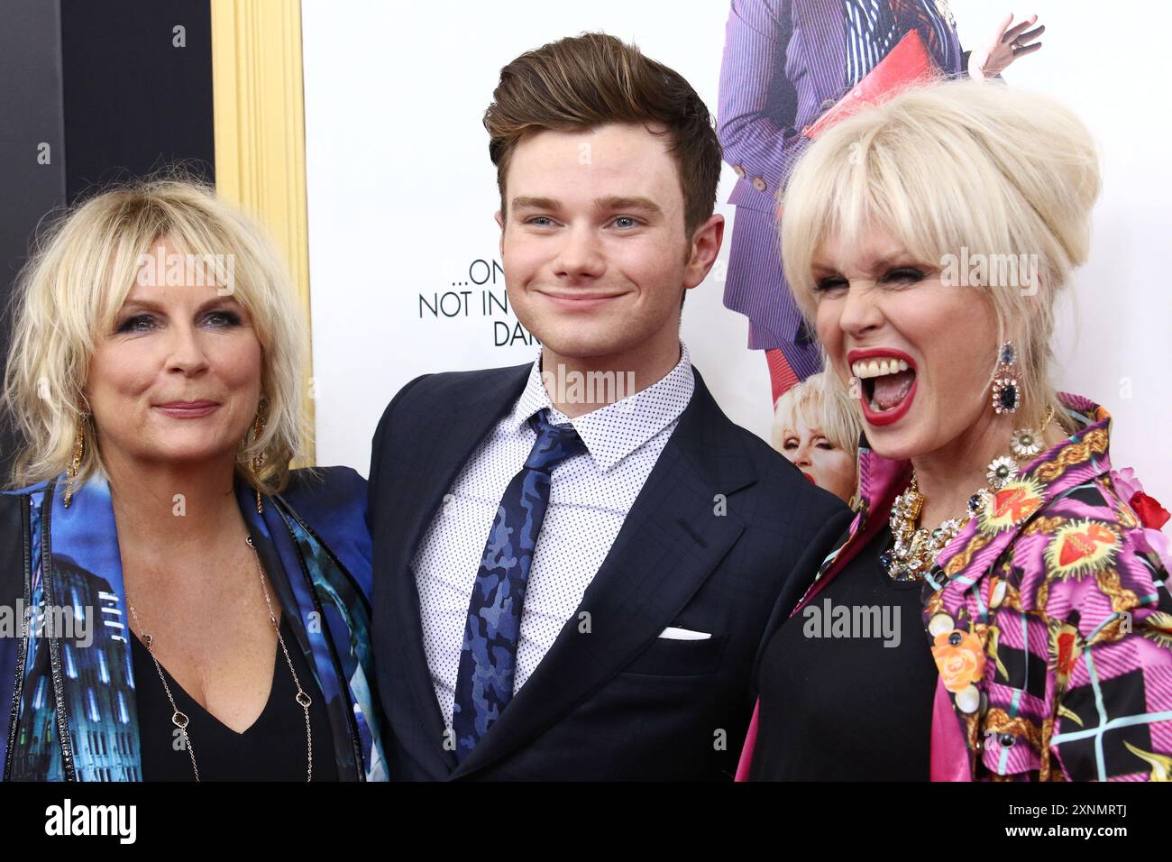 Jennifer Saunders, Chris Colfer and Joanna Lumley attend the premiere ...