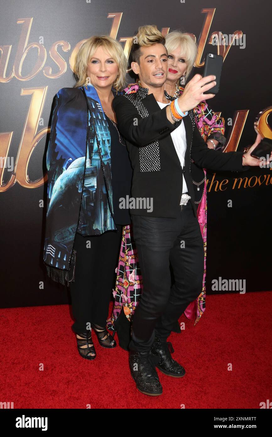 Jennifer Saunders, Frankie Grande and Joanna Lumley attend the premiere ...