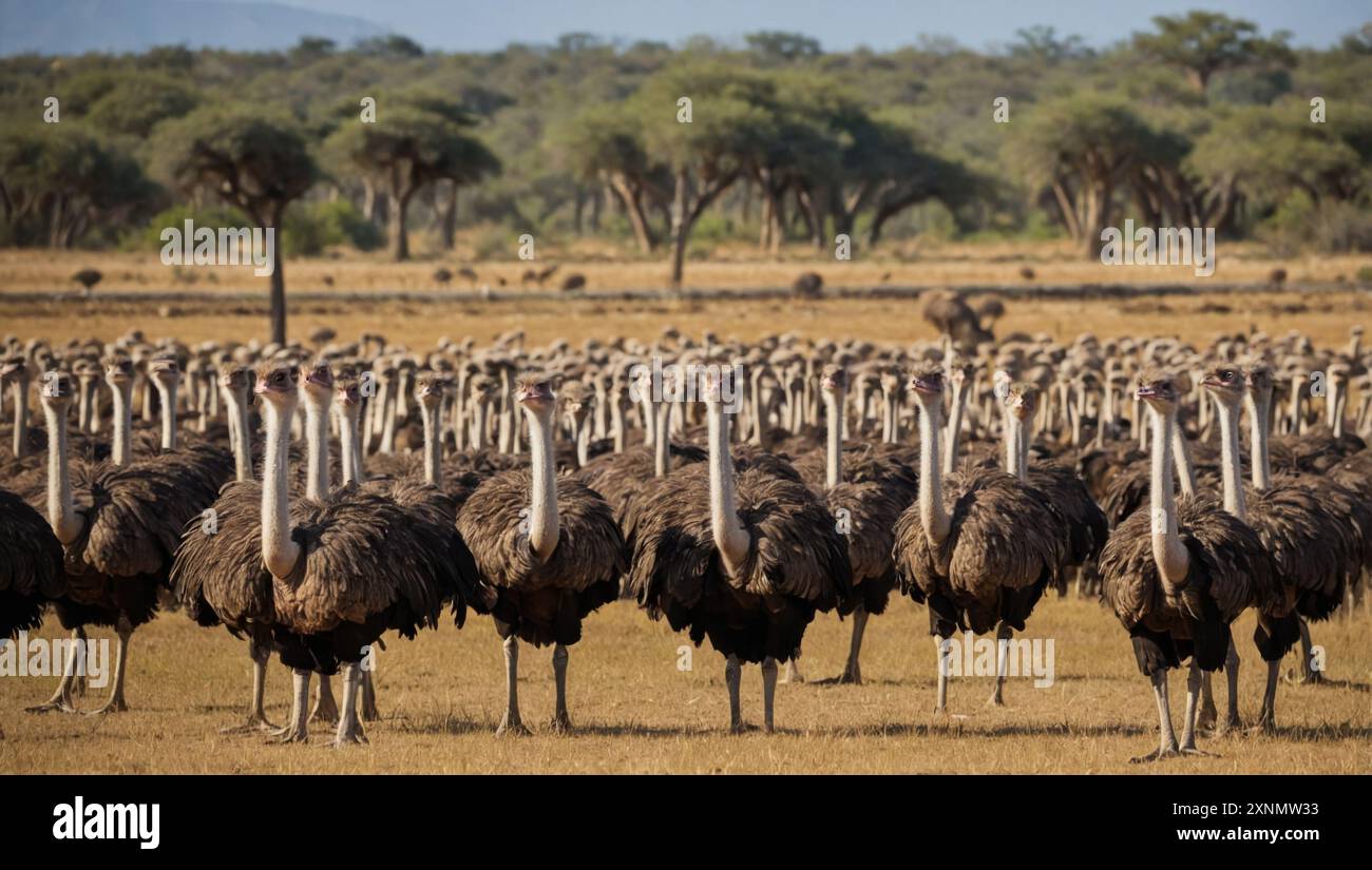View of an ostrich farm, ostriches in close-up Stock Photo - Alamy