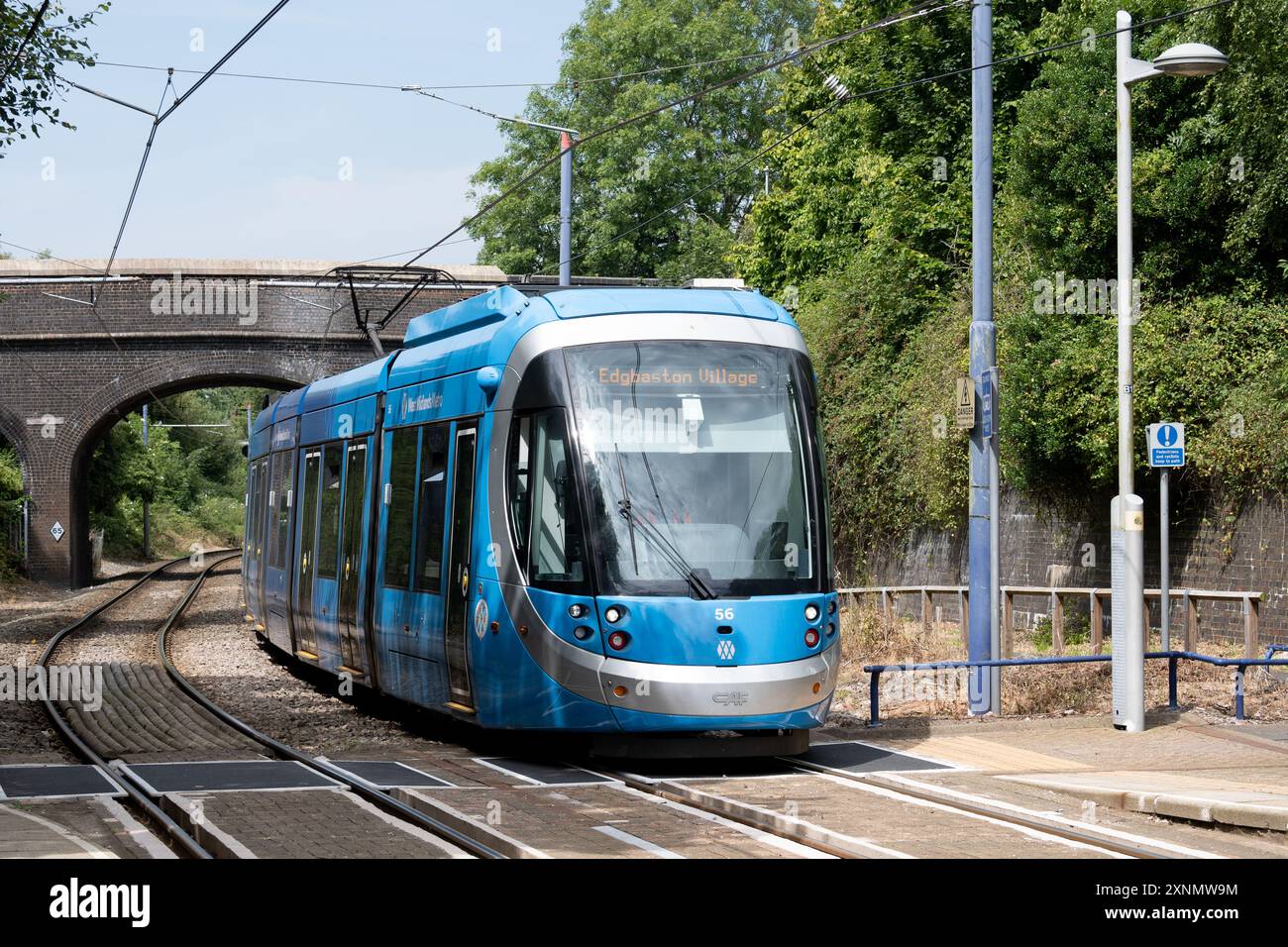 A tram approaching Dartmouth Street station, West Bromwich, Sandwell ...