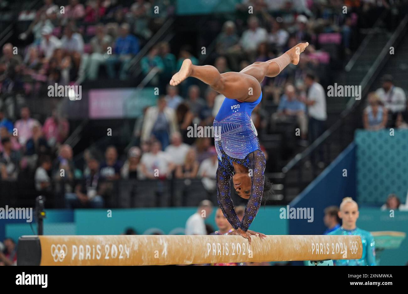 August 01 2024: Simone Biles (USA) competes during balance beam at ...
