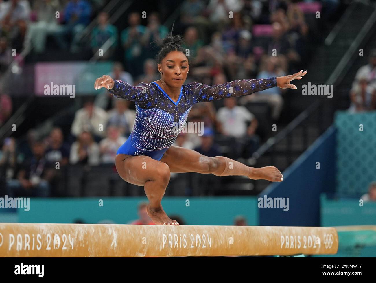 August 01 2024: Simone Biles (USA) competes during balance beam at ...
