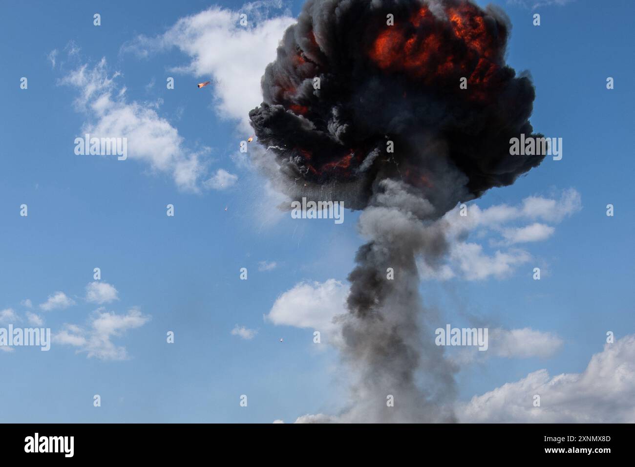 Large Fireball Explosion with Billowing Black Smoke and Intense Flames ...