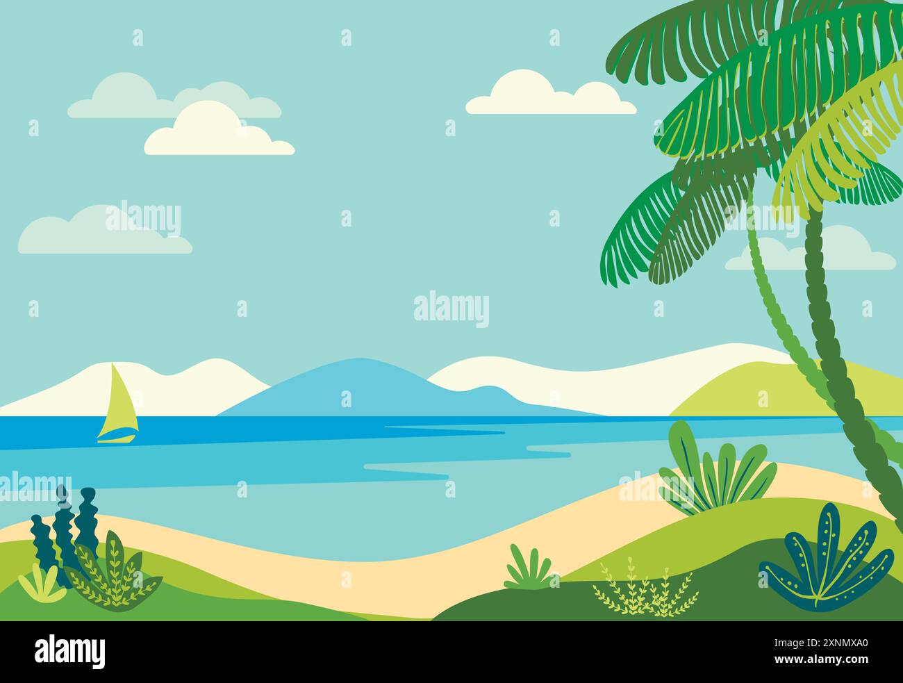 Summer nature landscape plants Stock Vector Images - Alamy