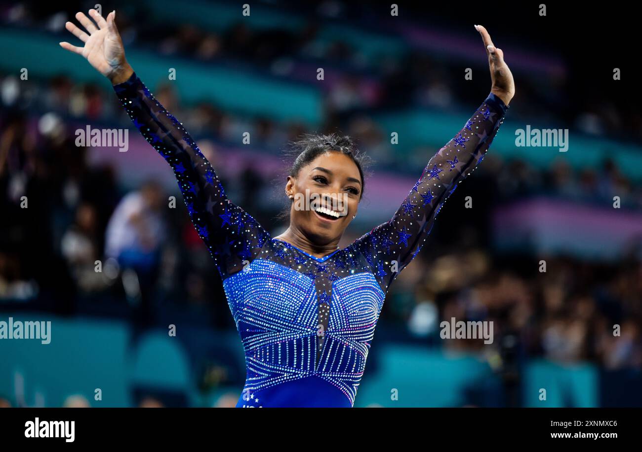 PARIS - Simone Biles during the all-around gymnastics final at the ...