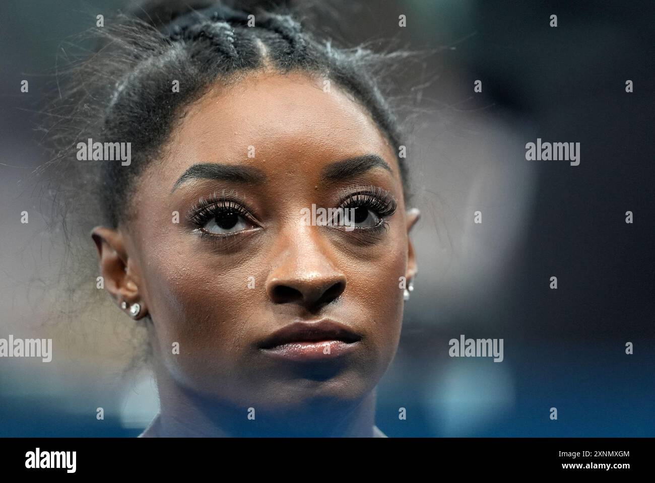 Simone Biles, of the United States, is seen during the women's artistic ...