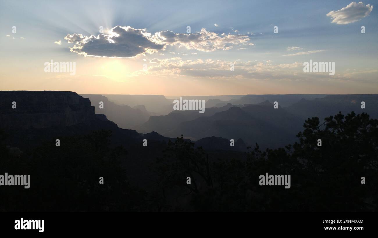 Grand Canyon at sunset during the summer time Stock Photo - Alamy