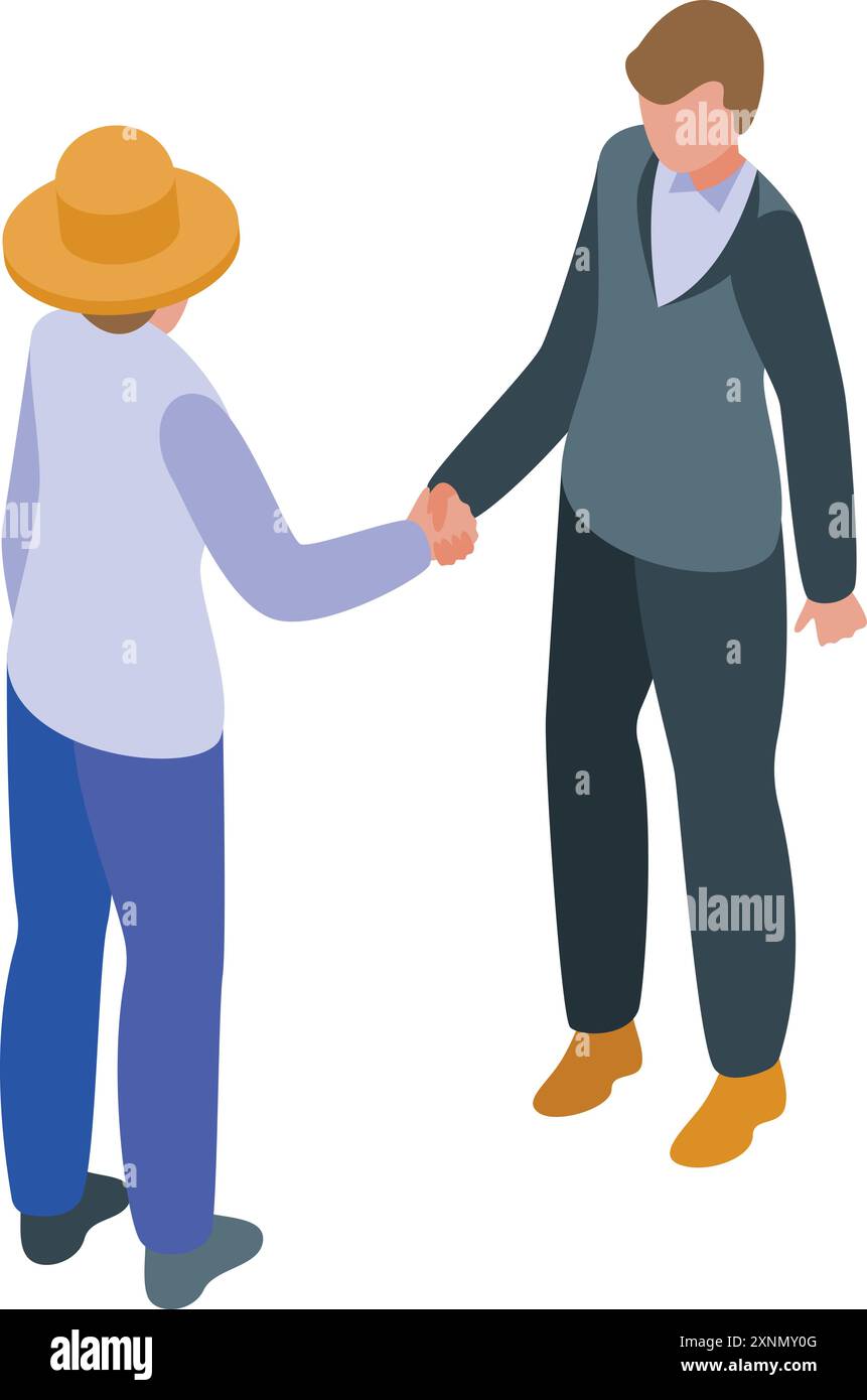 Farmer and businessman shaking hands making a deal on white background ...