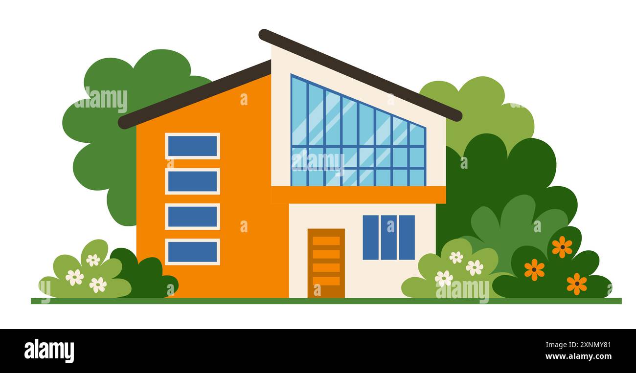 Suburban neighborhood street in Stock Vector Images - Alamy