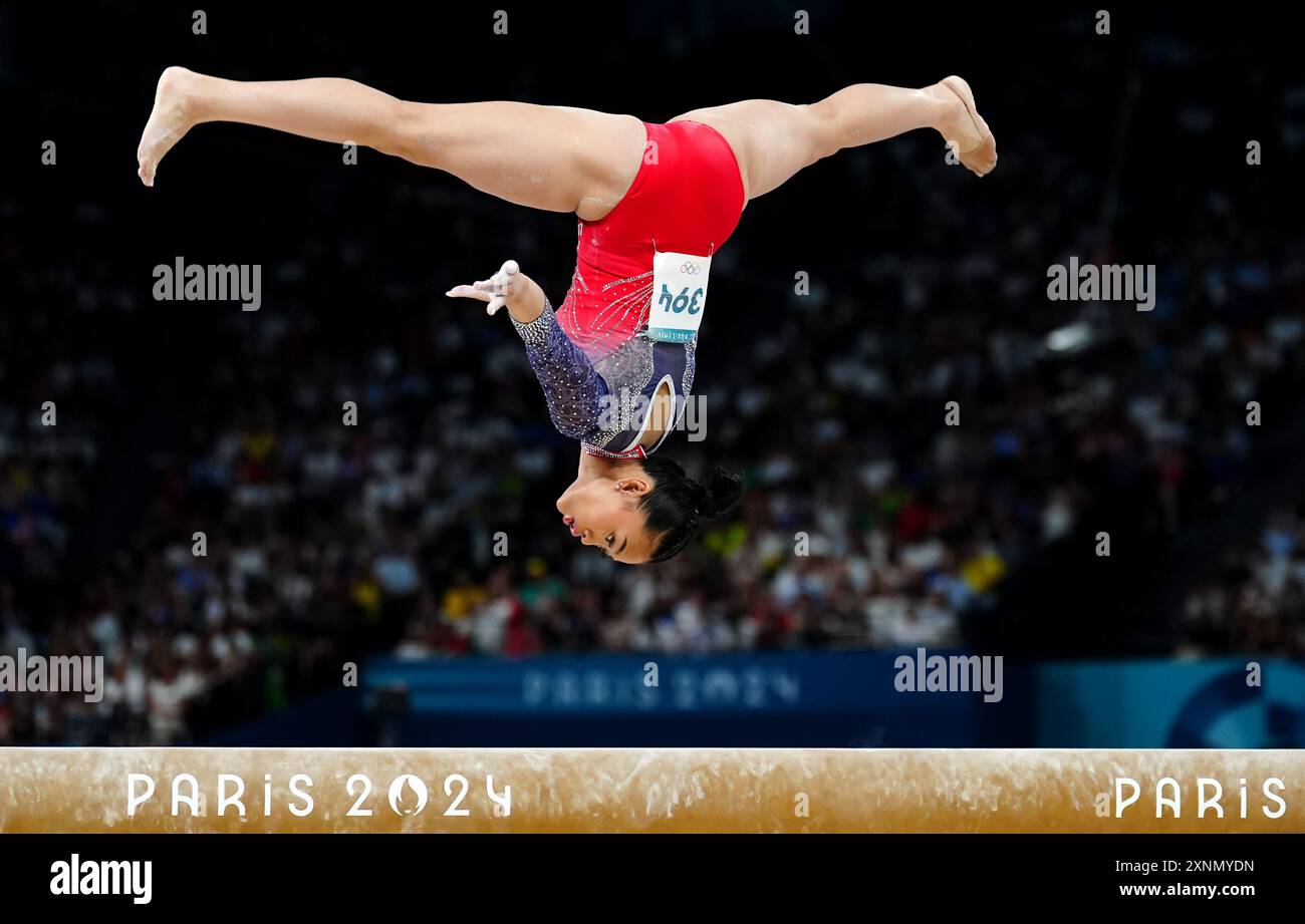 USA's Sunisa Lee performs on the Balance Beam during the Women's All ...