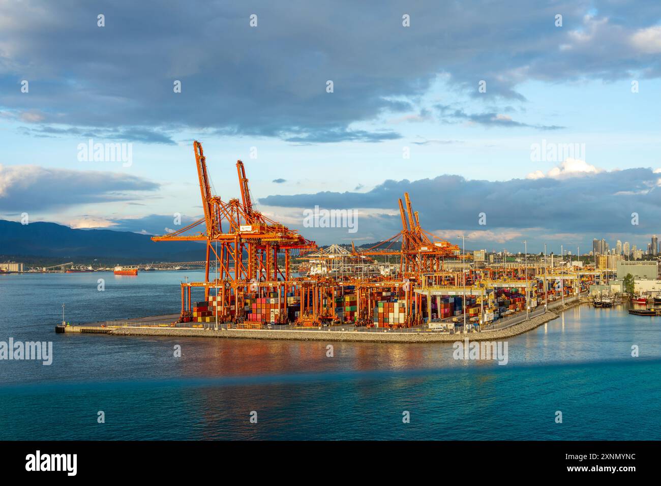 Vancouver, BC, Canada - April 26, 2024: DP World container terminal at ...