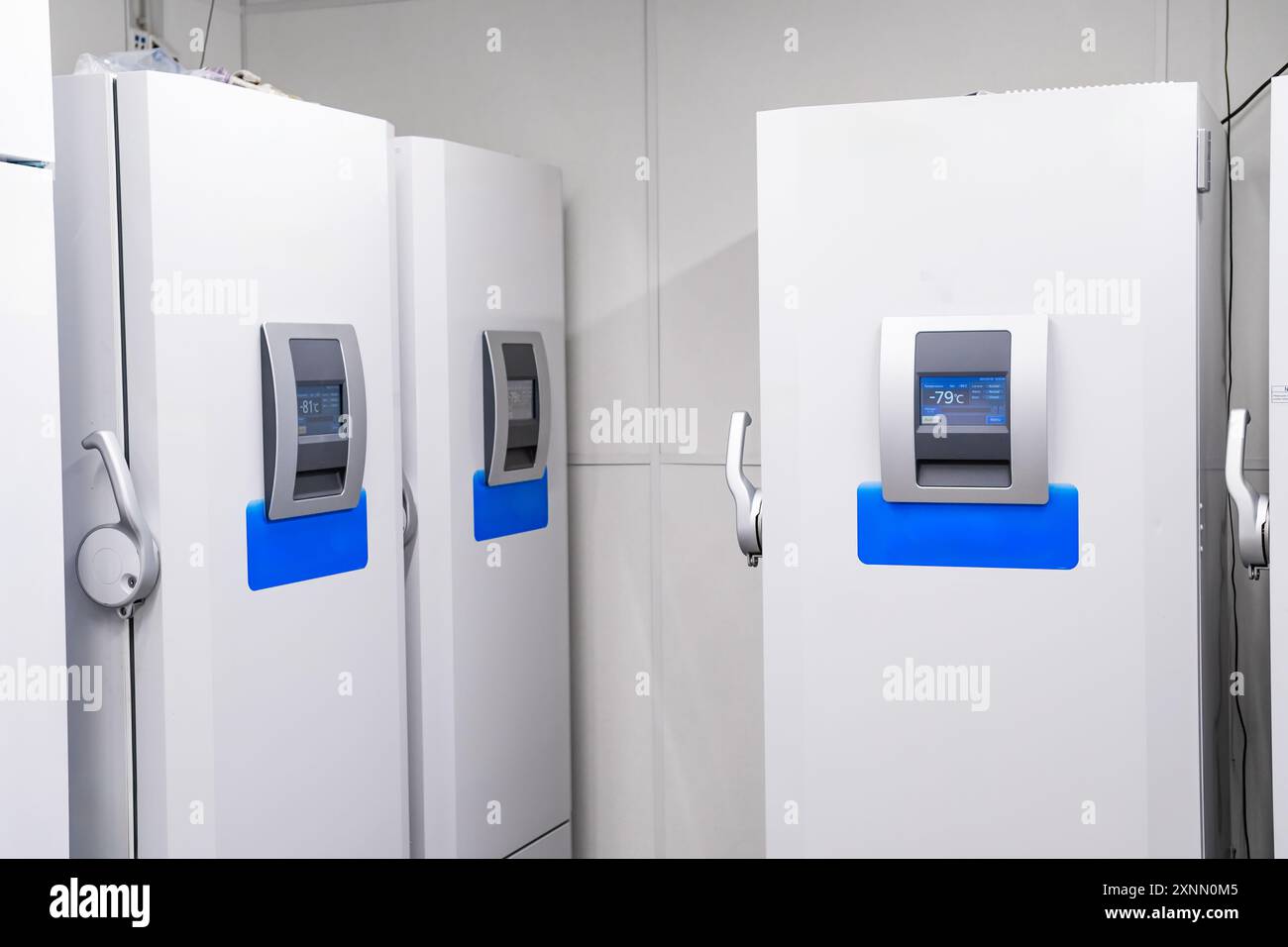 Freezer at -80 C used for freezing samples ahead of chemical or ...