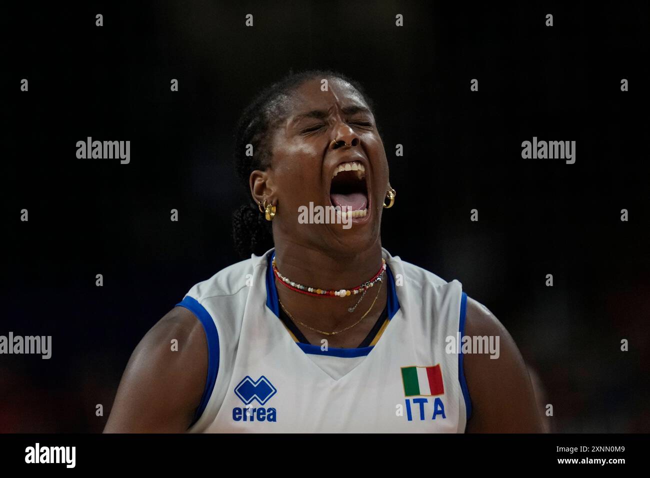 Myriam Sylla of Italy celebrates a point during the Group C women's ...