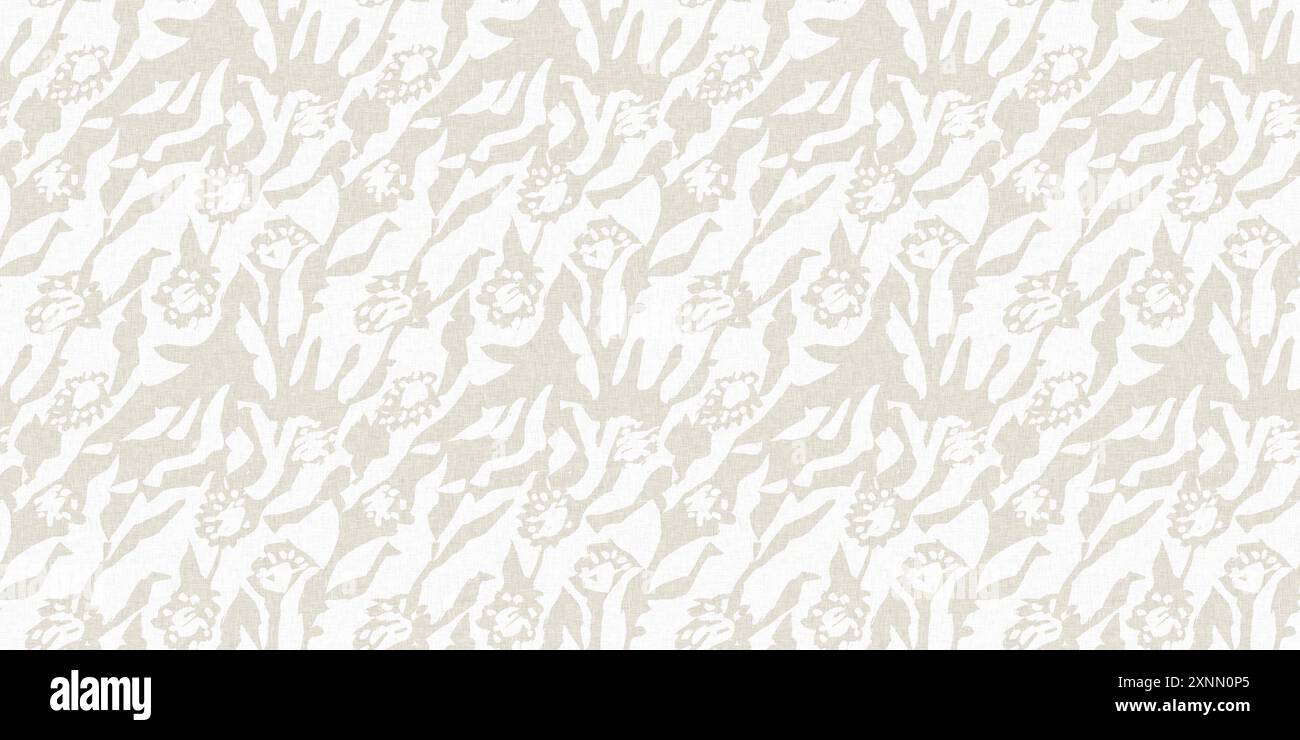 Seamless french gender neutral floral linen printed fabric border ...