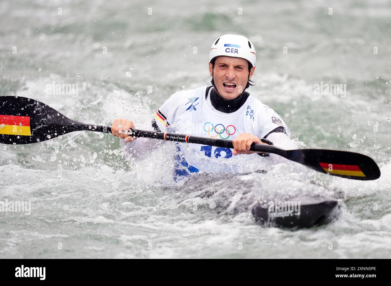 Germany's Noah Hegge during the Men's Kayak Single Final at the Vaires ...