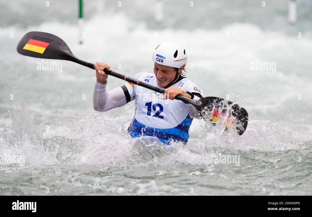 Germany's Noah Hegge during the Men's Kayak Single Final at the Vaires ...