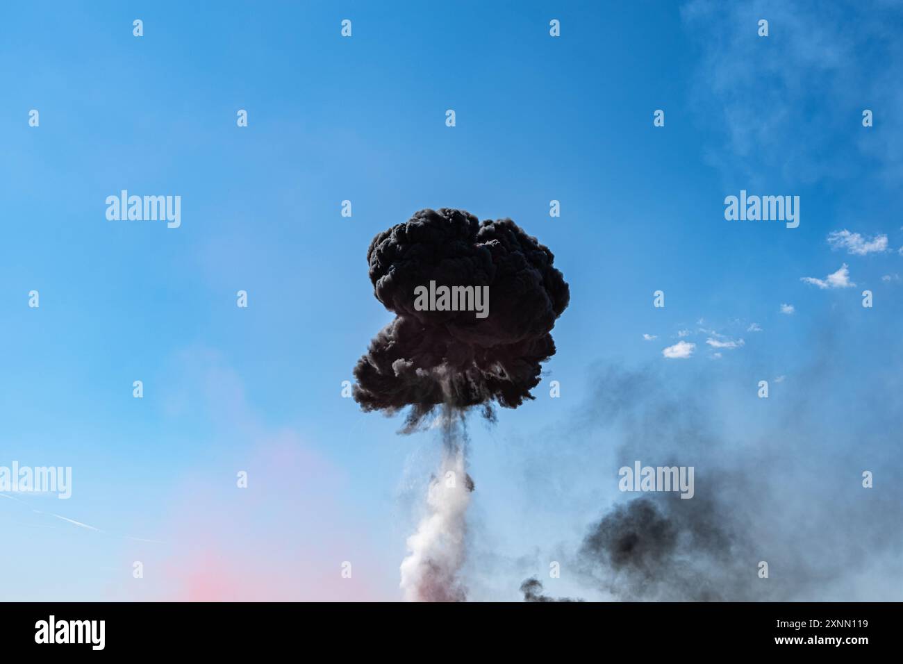Large Explosion with Billowing Black Smoke and Intense Flames ( The ...