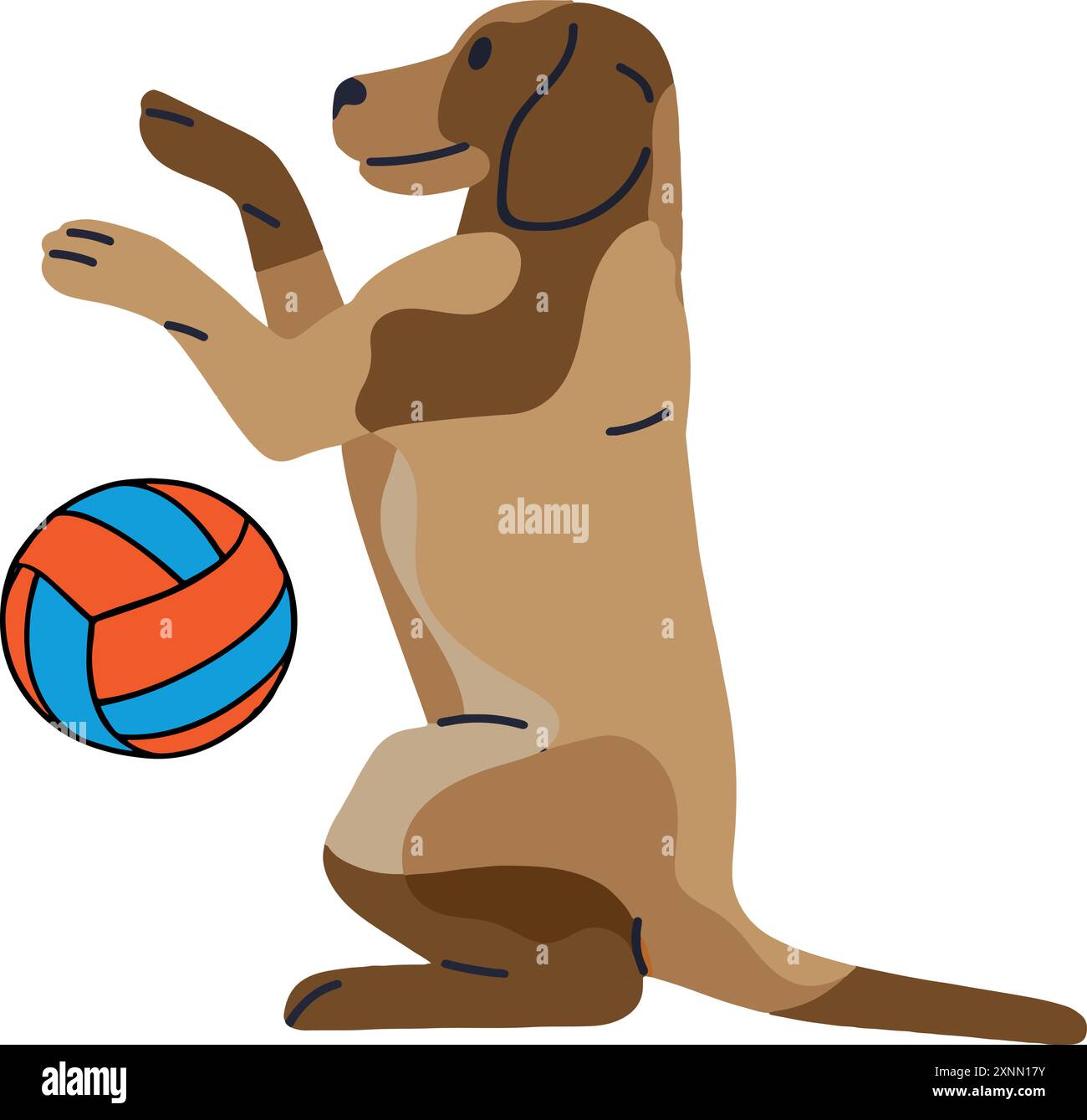 Dog Playing Football Vector Art Illustration Stock Vector Image & Art ...