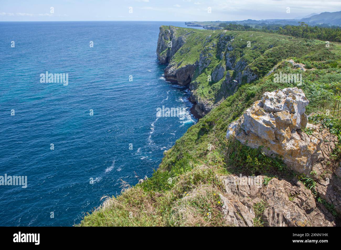 Cliffs of Hell, Ribadesella Eastern Asturias, Spain. Limestone rock ...