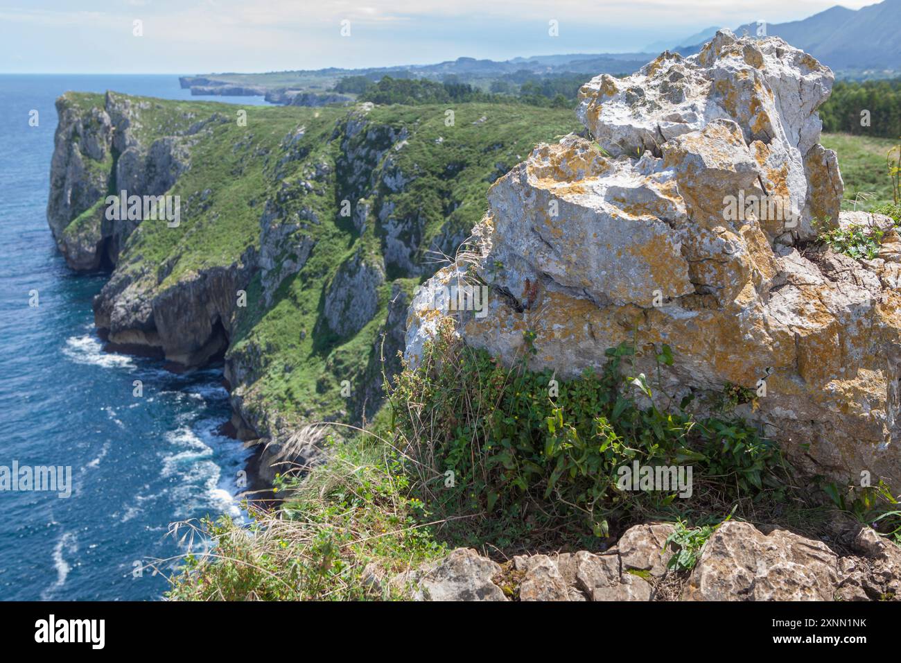 Cliffs of Hell, Ribadesella Eastern Asturias, Spain. Limestone rock ...