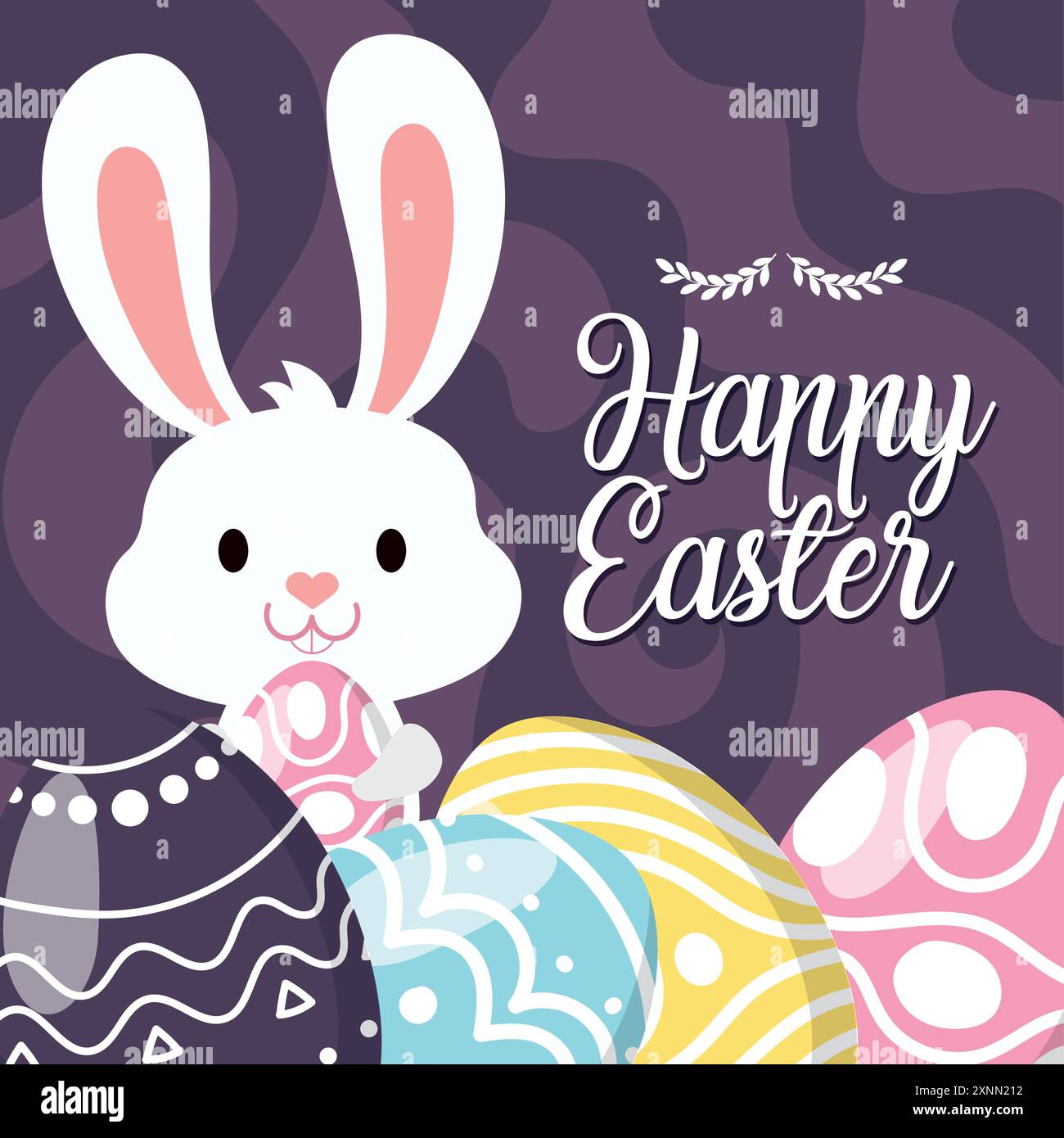 Happy easter car Bunny and easter eggs Vector Stock Vector Image & Art ...