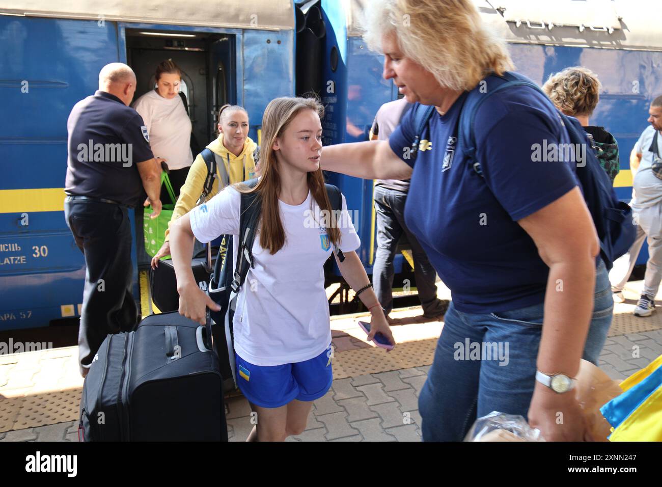 KYIV, UKRAINE - AUGUST 1, 2024 - Ukrainian artistic gymnast Anna ...