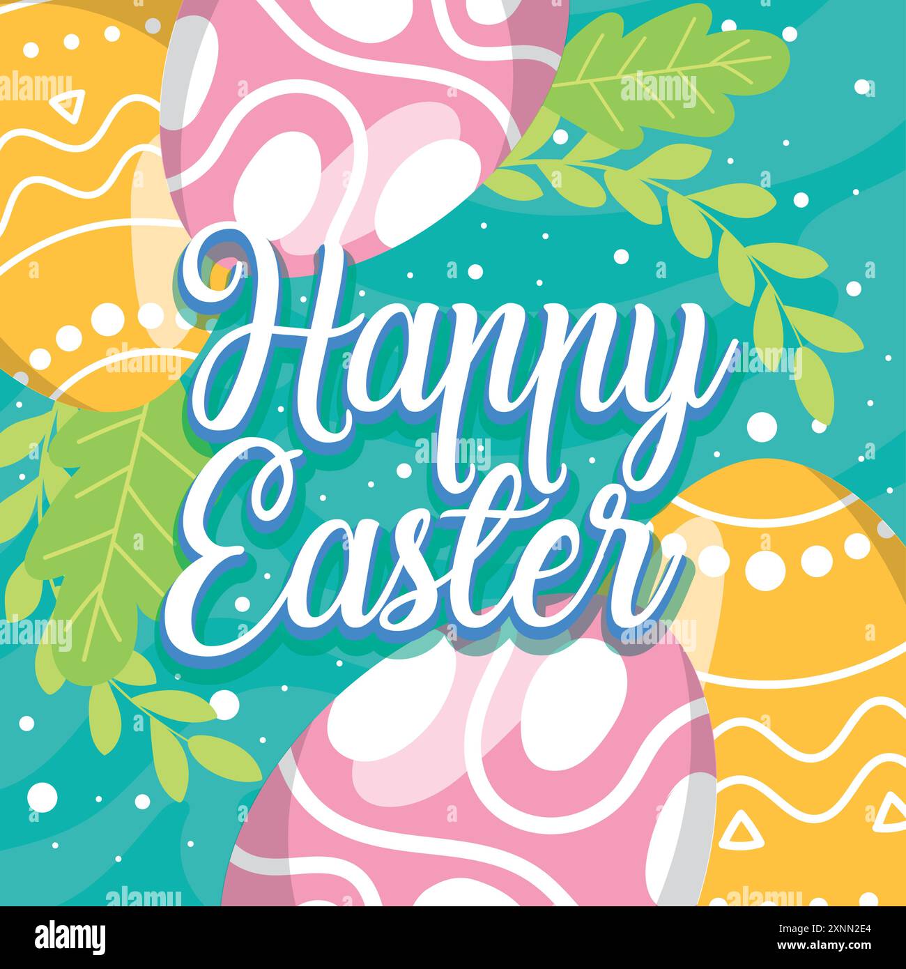 Happy easter car Bunny and easter eggs Vector Stock Vector Image & Art ...