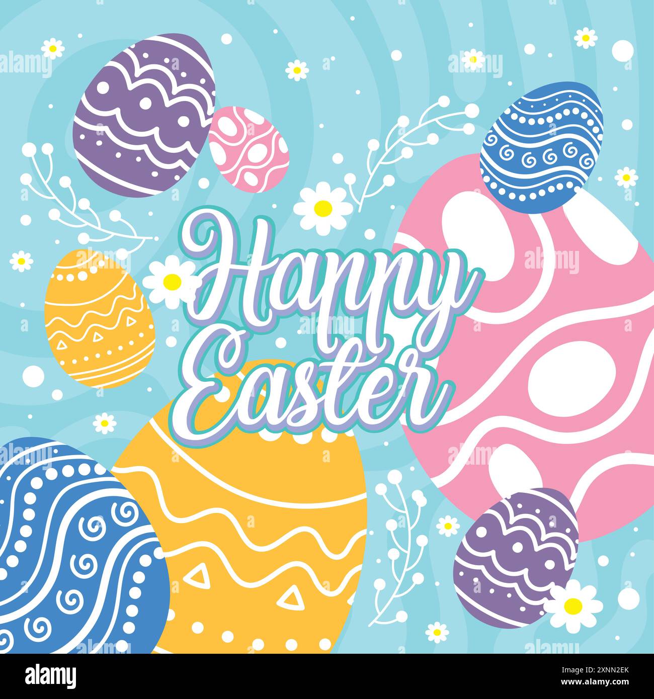 Happy easter car Bunny and easter eggs Vector Stock Vector Image & Art ...