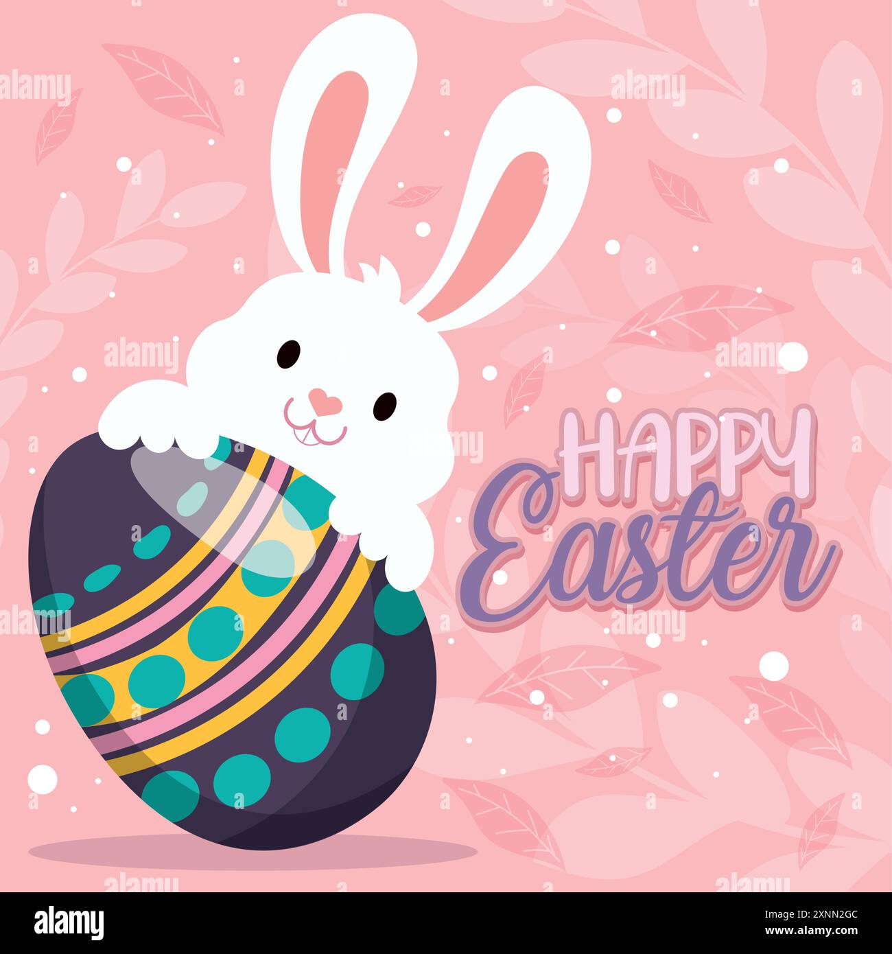 Happy easter car Bunny and easter eggs Vector Stock Vector Image & Art ...