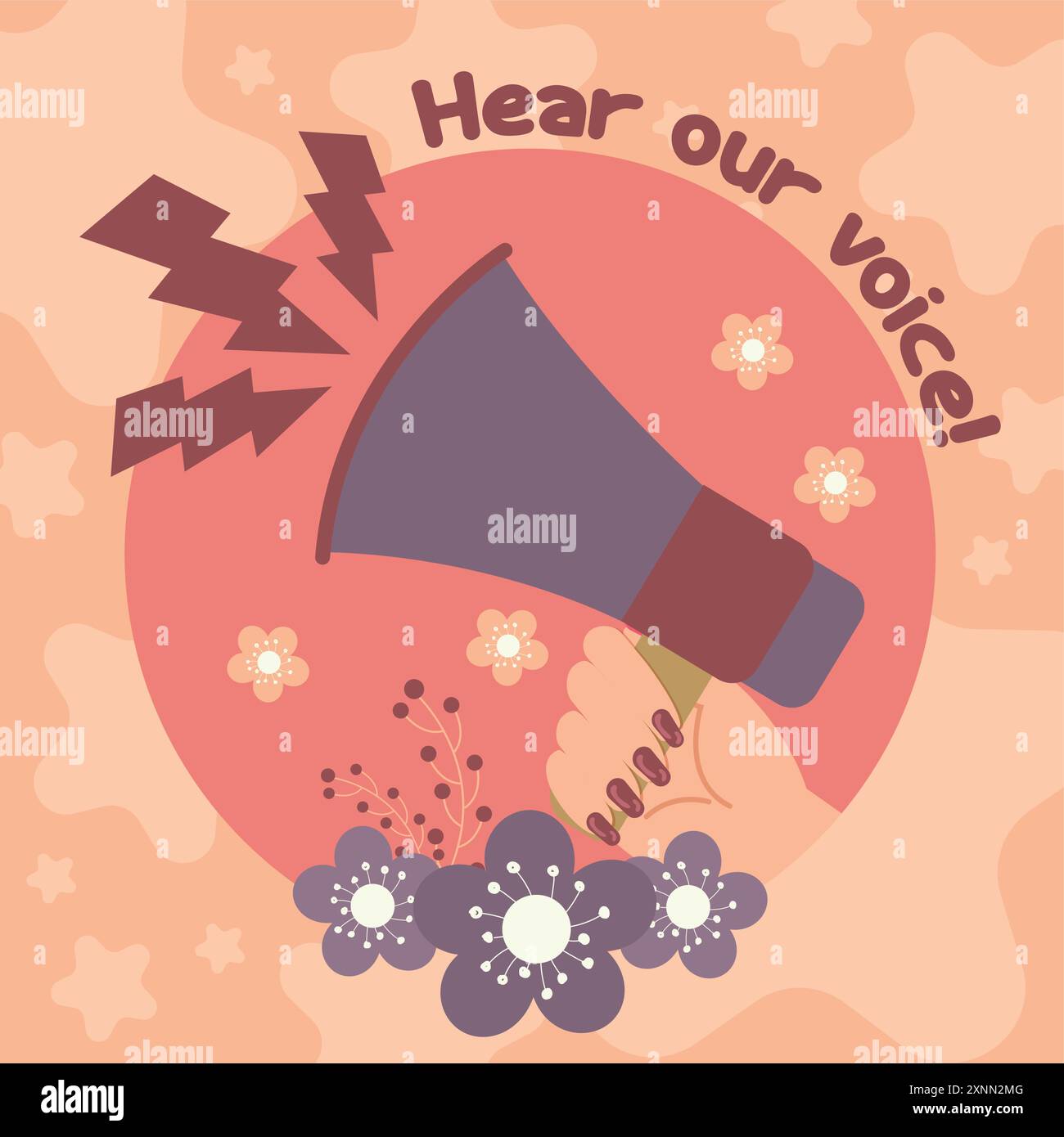 female empowerment Hear our voice poster Vector Stock Vector Image ...
